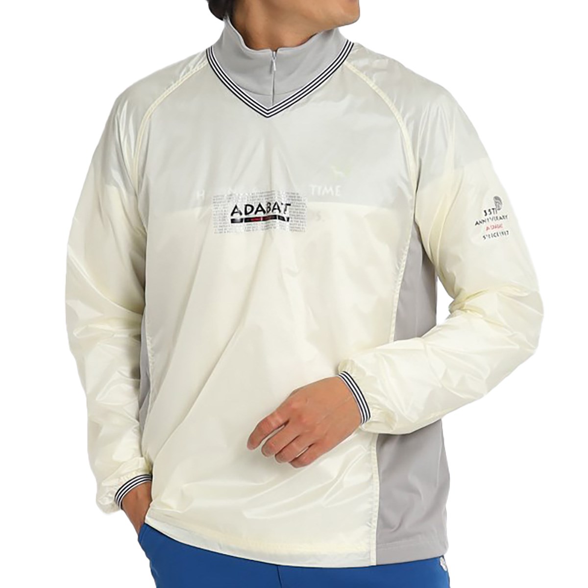 dショッピング |アダバット adabat 35周年記念 ライトプルオーバー 46(M) ホワイト 002 | カテゴリ：アウターの販売できる商品 | GDOゴルフショップ ...