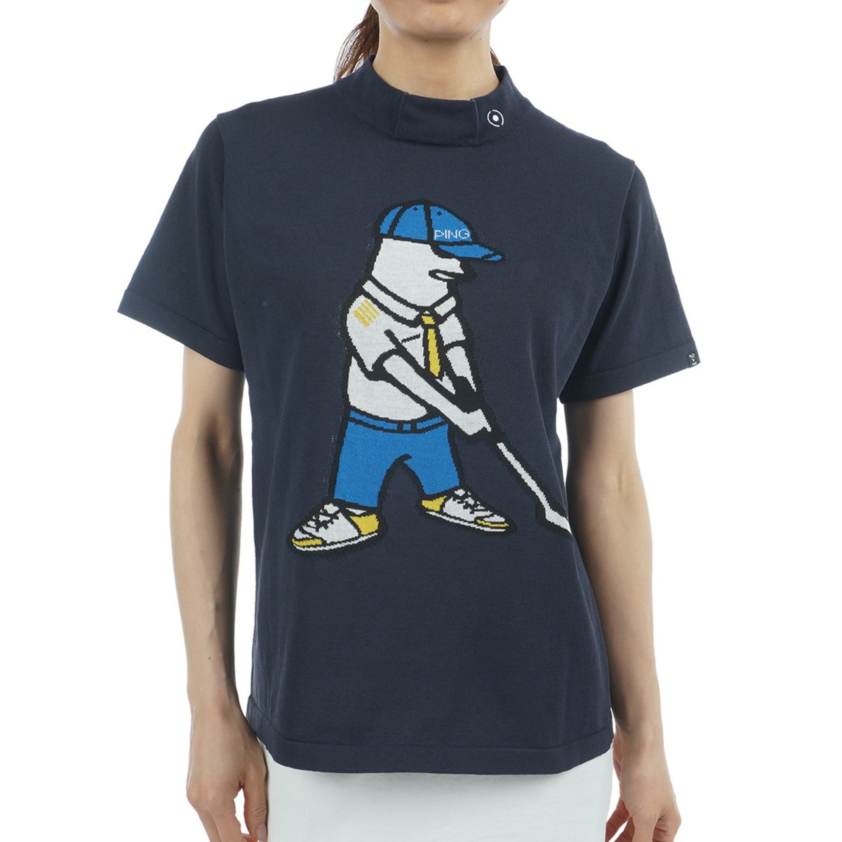 dショッピング |ピン PING Mr.PING ジャカード半袖ハイネックセーター M ネイビー 120 レディス | カテゴリ：セーター ...