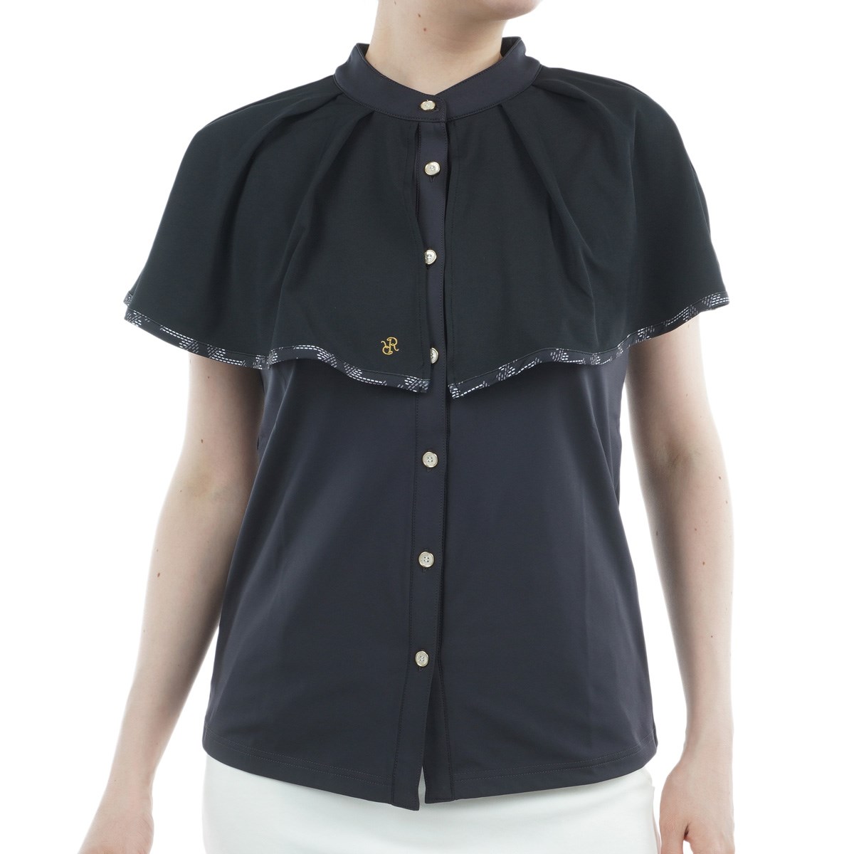 dショッピング |レザレクション Resurrection ストレッチ ケープ スタンドカラー半袖シャツ M ブラック レディス | カテゴリ：ポロシャツ・シャツの販売できる商品 | GDO ...